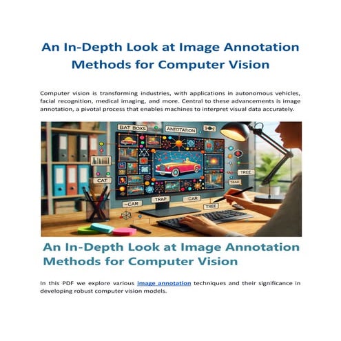 An In-Depth Look at Image Annotation Methods for Computer Vision | PDF