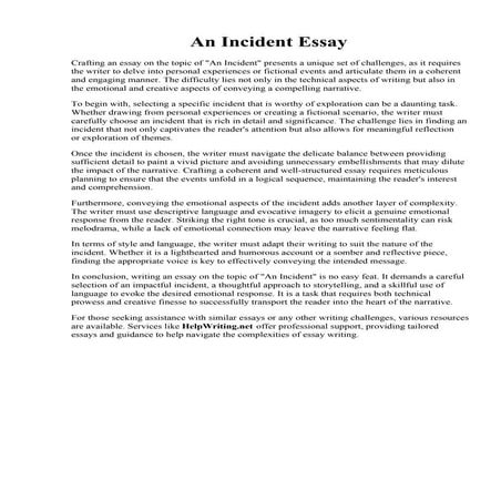 An Incident Essay | PDF