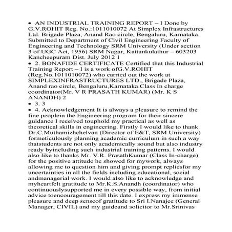 An industrial training report | DOCX