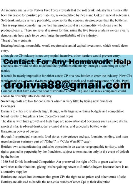 Cola wars Case Study Analysis | DOCX | Business | Business and Finance