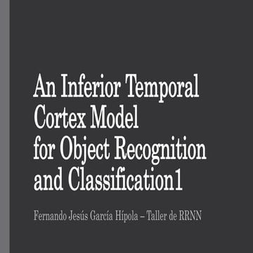 An Inferior Temporal Cortex Model Ppt