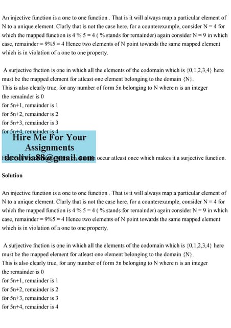 An Injective Function Is A One To One Function That Is It Will Alwpdf
