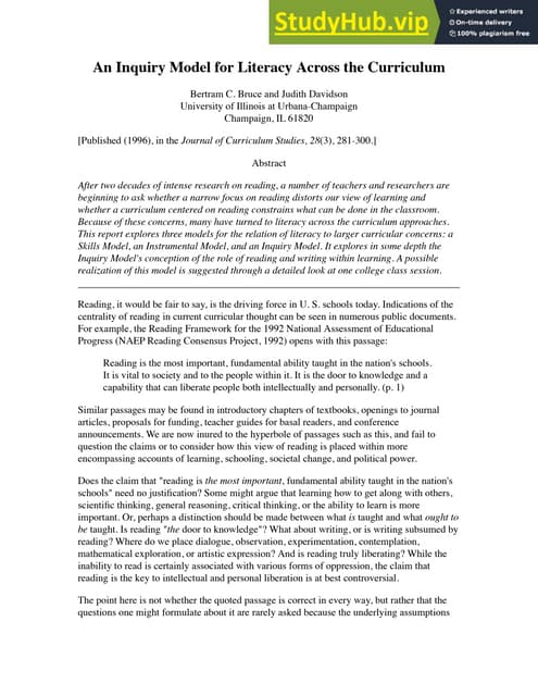 Writing Across the Curriculum | PDF