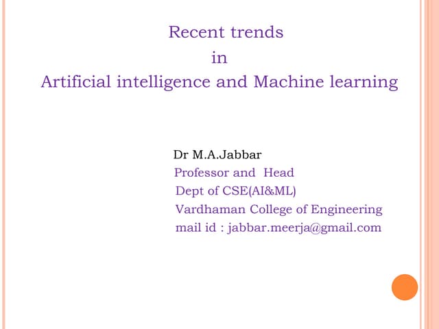 AI, Machine Learning and Deep Learning - The Overview | PDF