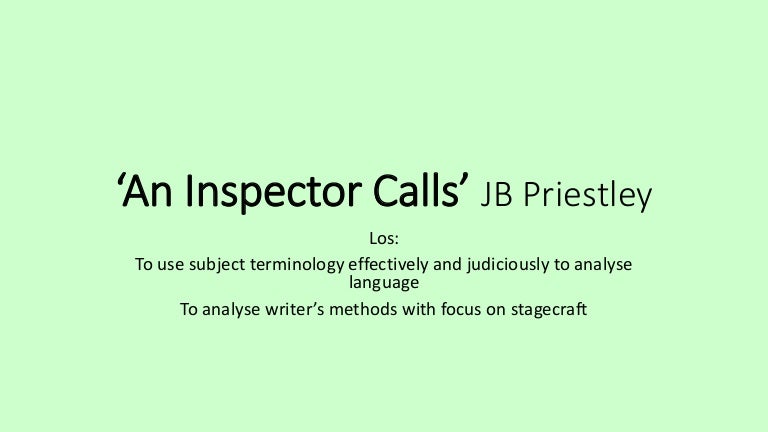 An inspector calls jb priestley book - bpobrick