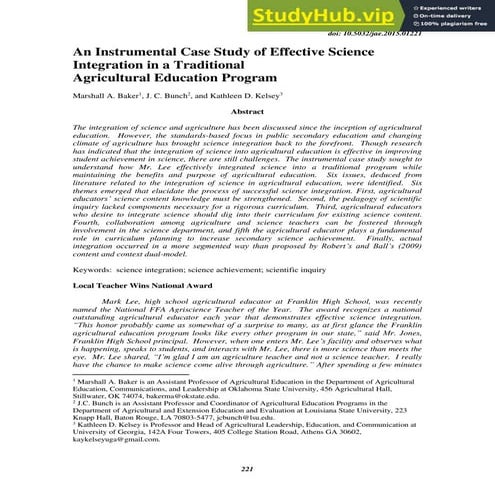 STUDENTS’ ATTITUDE AND ACADEMIC PERFORMANCE IN AGRICULTURAL SCIENCE: A ...