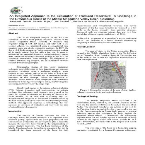 An Integrated Approach to the Exploration of Fractured Reservoirs: A ...