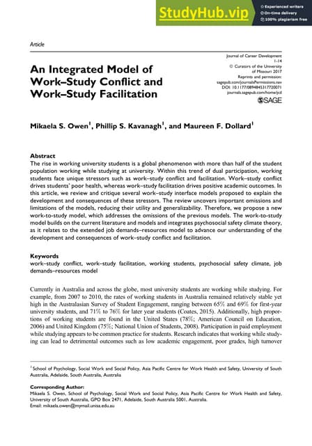 JDR model Bakker & Demerouti | PPT