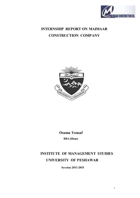 Guidelines for internship report | PDF