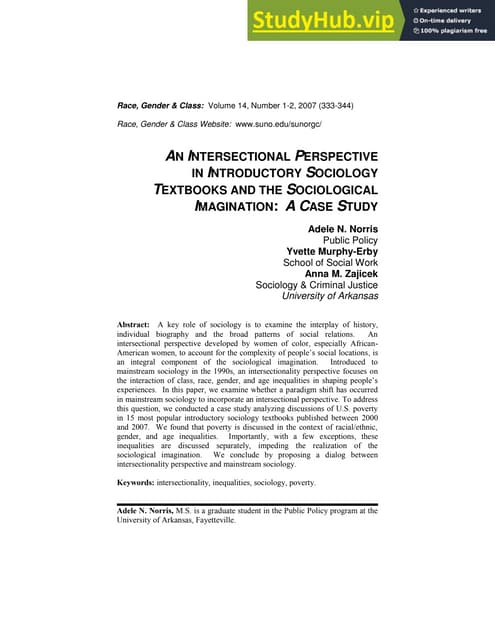 Intersectionality Reflection | PDF | Debated Sensitive Social Issues ...