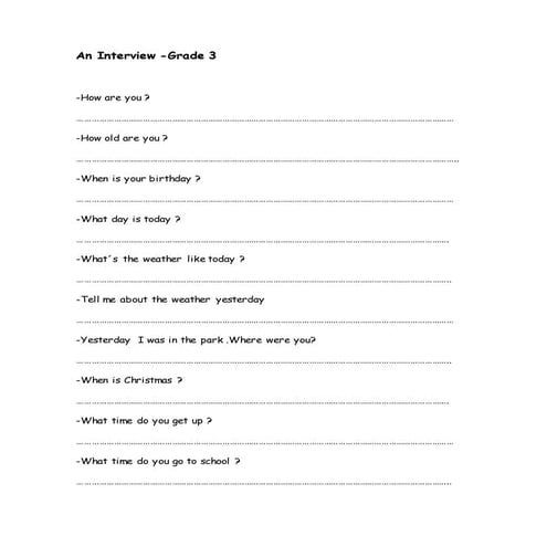 An interview grade 3 | DOCX