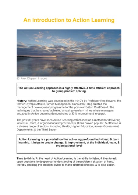 Some of the benefits of Action Learning - a simple model | PDF