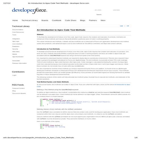 An Introduction To Apex Code Test Methods Developerforce Pdf 7772