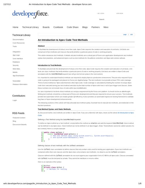 An Introduction To Apex Code Test Methods Developerforce Pdf 7772