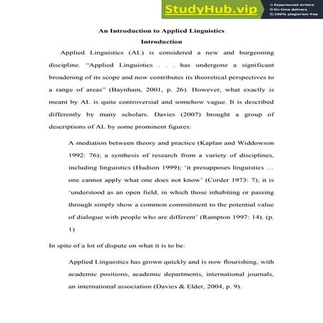 An Introduction To Applied Linguistics Introduction | PDF