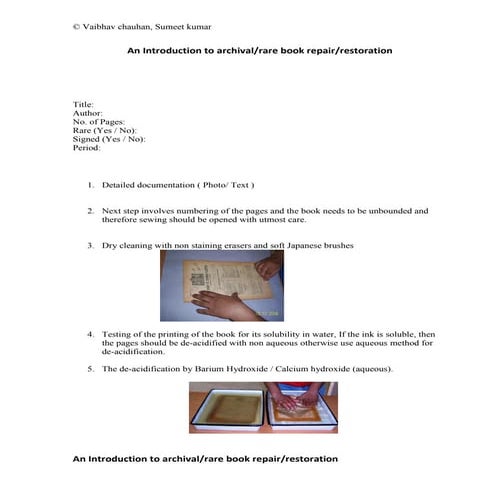 An introduction to archival book restoration | PDF