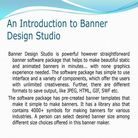 An introduction to banner design studio | PPTX