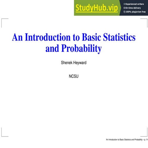 An Introduction To Basic Statistics And Probability | PDF