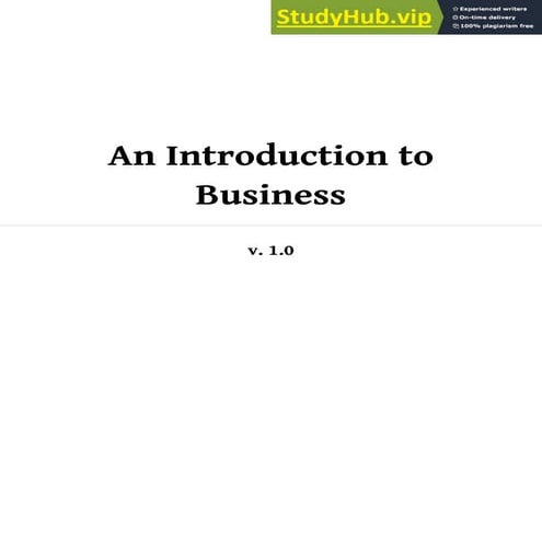 An Introduction To Business V. 1.0 | PDF
