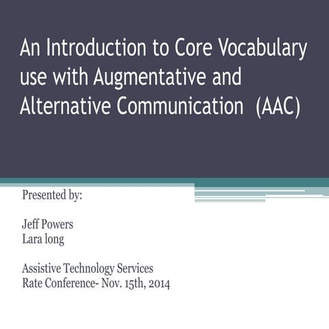An introduction to core vocabulary | PDF