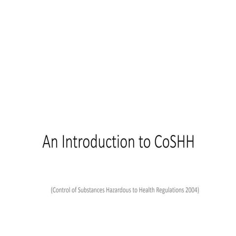 An Introduction To Coshh Pptx