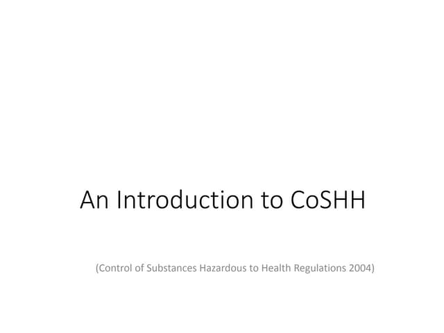 An Introduction To Coshh Pptx