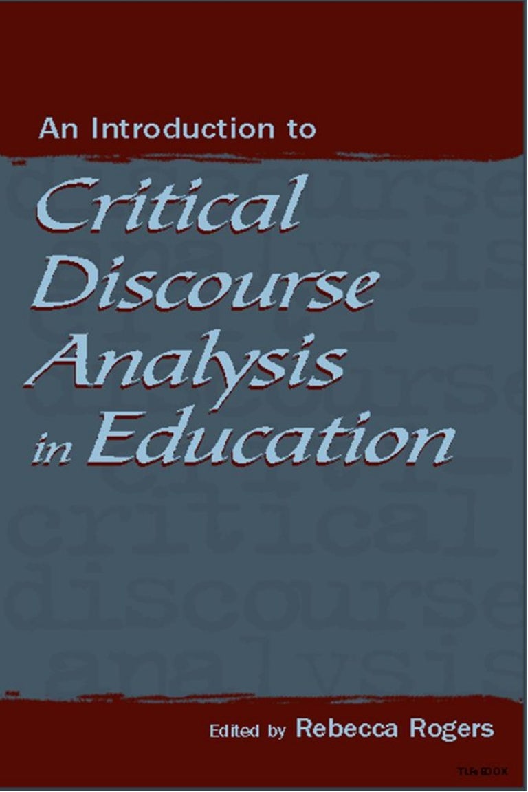 An Introduction To Critical Discourse Analysis In Education new An Introduction To Critical Discourse Analysis In Education new