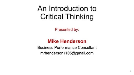 CRITICAL THINKING.pptx grade 12 2023-2024 | PPT