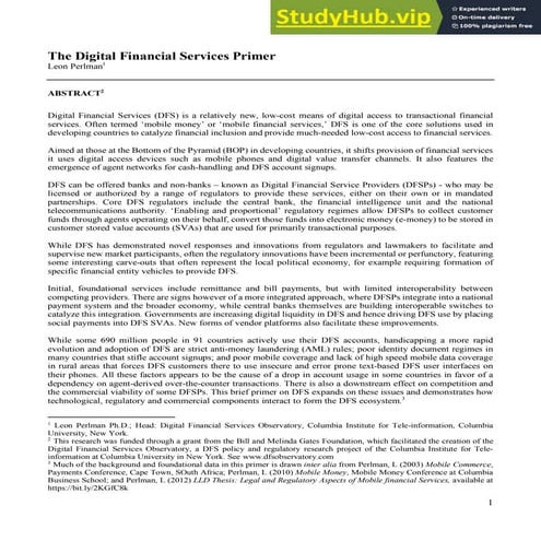 An Introduction To Digital Financial Services | PDF