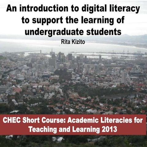 An introduction to digital literacy to support the learning of ...
