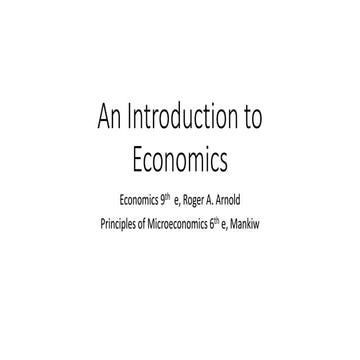 An Introduction to Economics | PPT