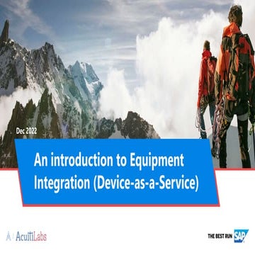 An introduction to Equipment Integration (Device-as-a-Service) | PPT