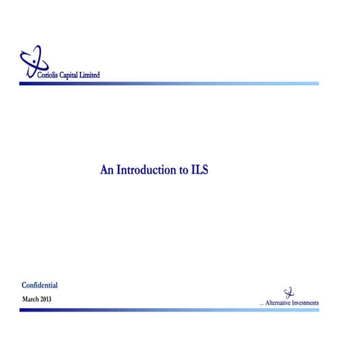 Introduction aux Insurance Linked Securities - Diego Wauters | PDF