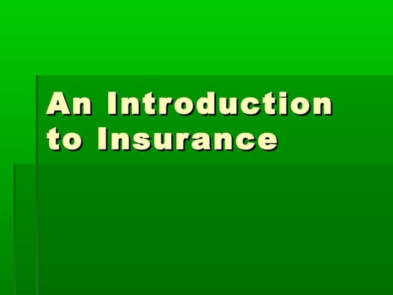 Introduction about insurance | PPTX