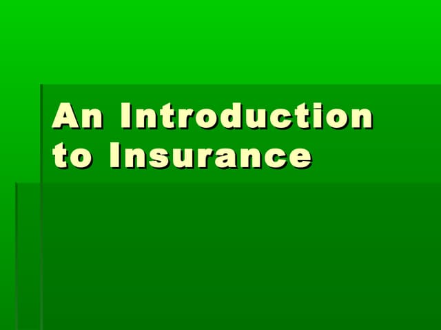 Introduction about insurance | PPTX