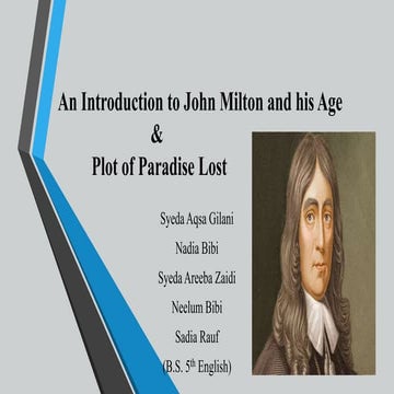 John Milton and his age | PPTX