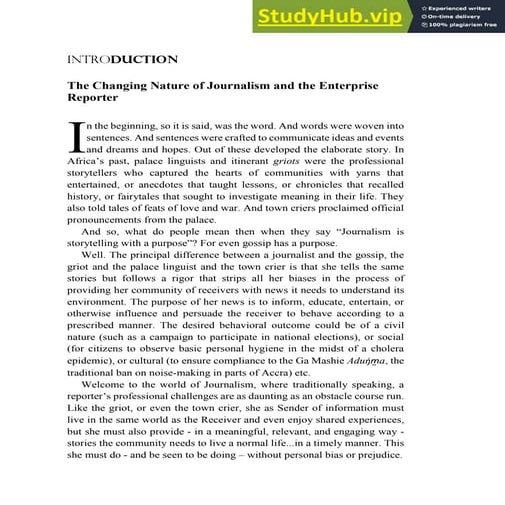 AN INTRODUCTION TO JOURNALISM | PDF