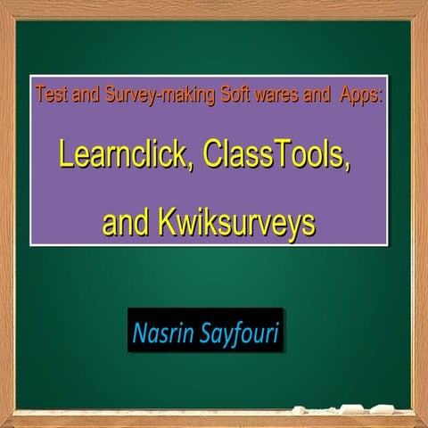 An introduction to learn click, classtools, and kwiksurveys | PPT