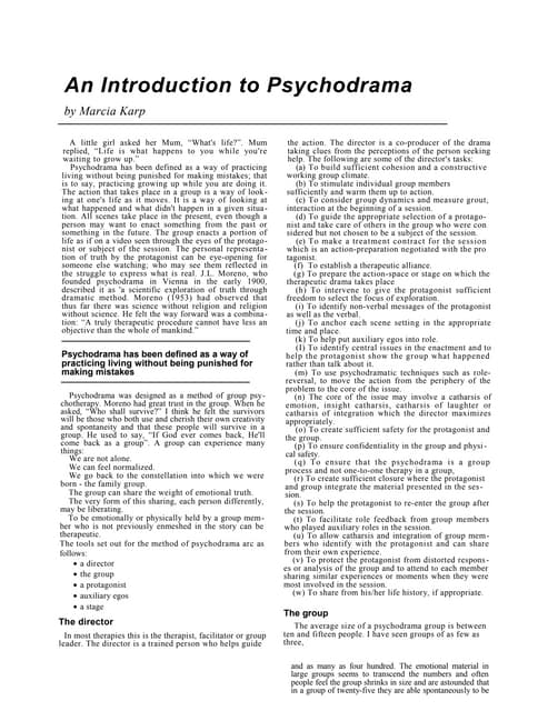 Psychodrama therapy | PDF