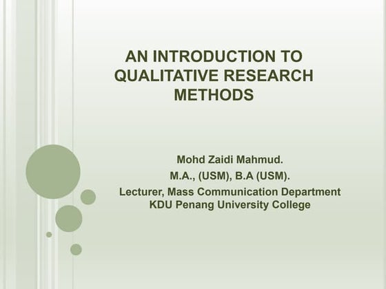 Qualitative research | PPT
