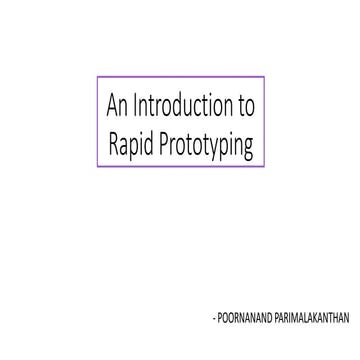 An introduction to rapid prototyping | PPT