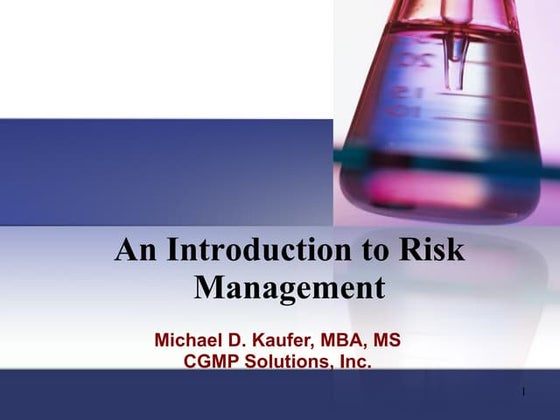 Introduction to risk management | PPT | Business Accounting & Finance ...