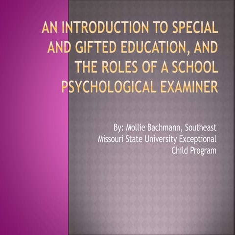 An introduction to special and gifted education, | PPTX