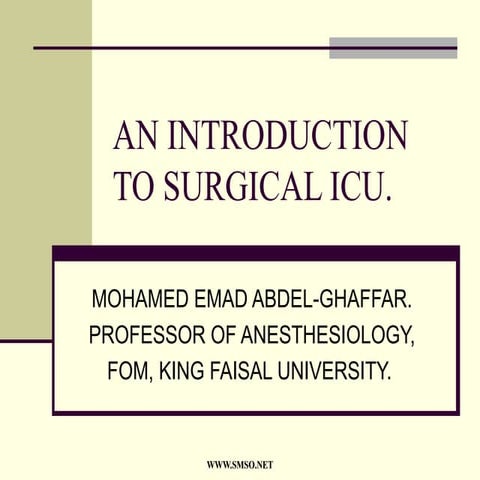An Introduction To Surgical Icu | PPT