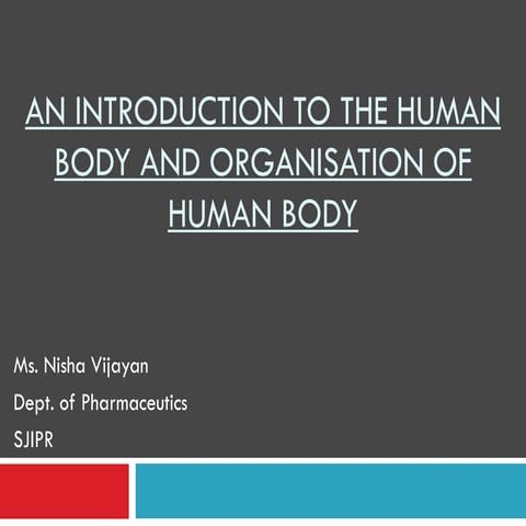 An introduction to the human body and organisation | PDF
