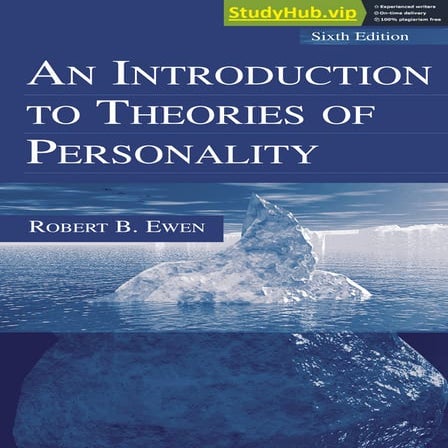 AN INTRODUCTION TO THEORIES OF PERSONALITY Sixth Edition | PDF | Education