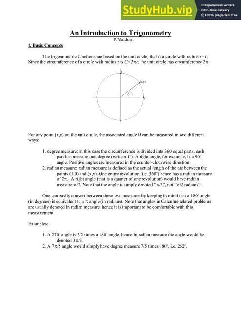 Introduction to trigonometry | PPTX