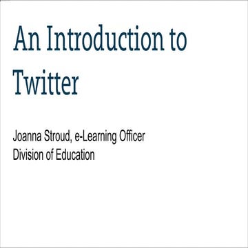 An Introduction to Twitter | PPT