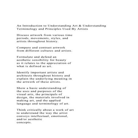 An Introduction to Understanding Art & Understanding Termino.docx ...