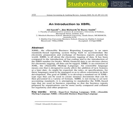 An Introduction To XBRL | PDF